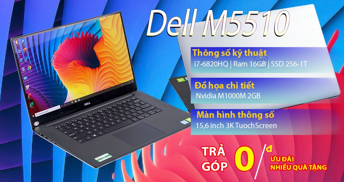 Dell Precision M5510 3K i7-6820HQ 16GB SSD 256GB 15.6' 3K M1000M