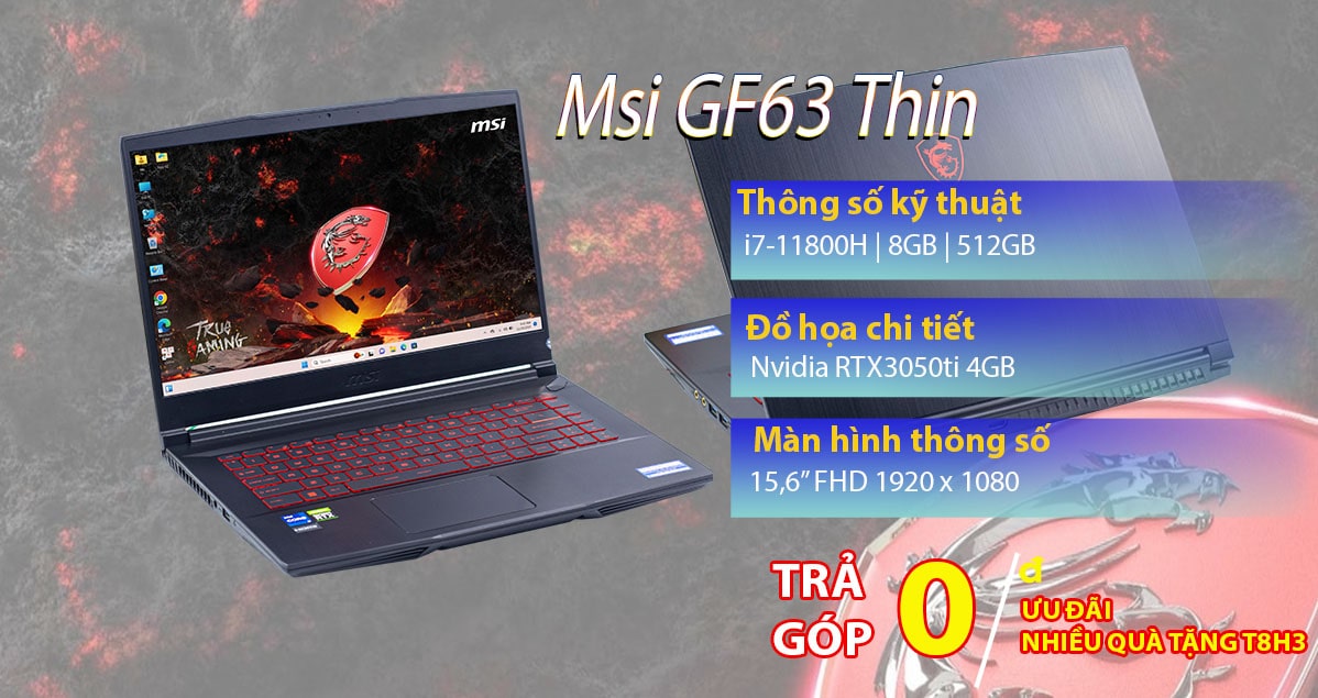 MSI Gaming GF63 Thin 11UD - Laptop tại Huế - Vz Computer